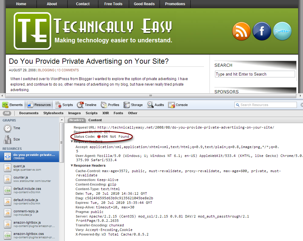 Web Server Returns 404 Instead Of 200 Status Code Technically Easy